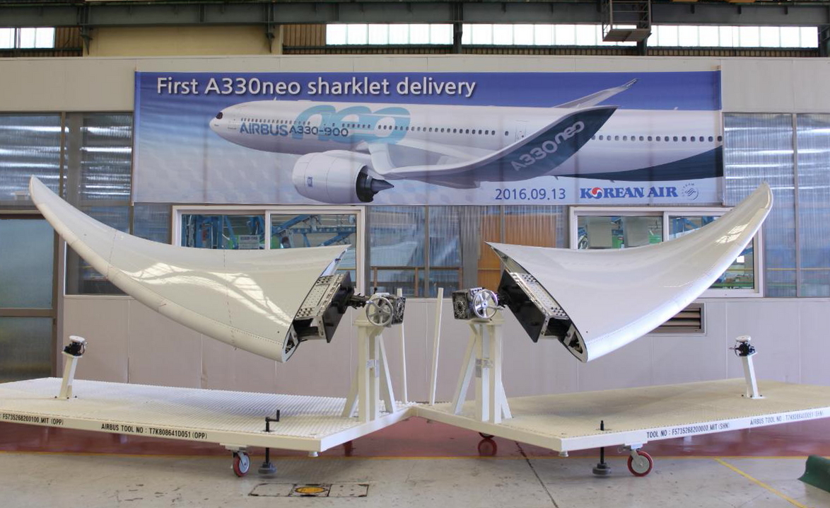 Korean Air Delivers First Sharklets for Airbus A330neo